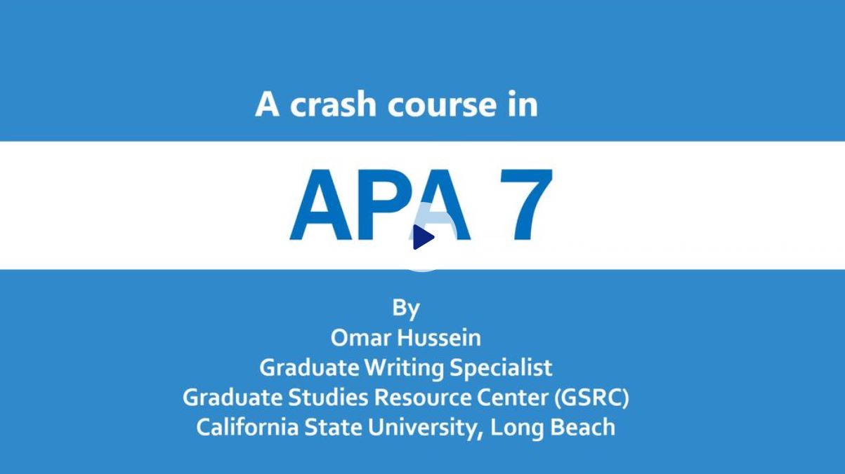 APA format & citations – The Graduate Writing Guy :: Writing Tips for ...