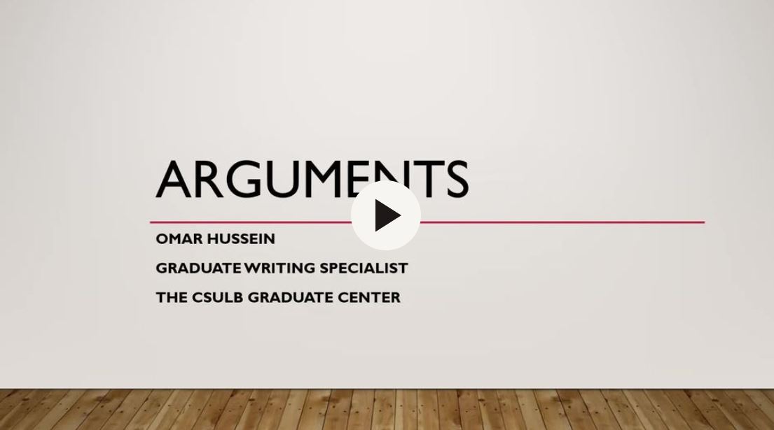 Arguments – The Graduate Writing Guy :: Writing Tips for Grad School
