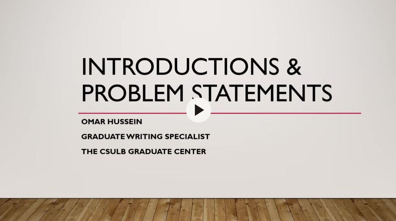 Introductions and Problem Statements – The Graduate Writing Guy ...